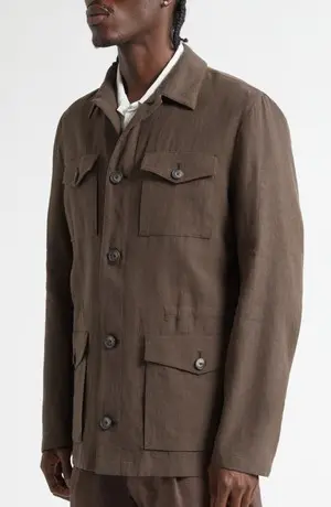 Herno Linen And Cotton Field Jacket