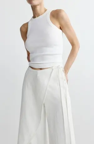 DL1961 Zoie Wide Leg Wrap Jeans - White Aura