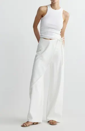 DL1961 Zoie Wide Leg Wrap Jeans - White Aura