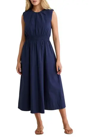 NZ BY NIC AND ZOE Dakota Sleeveless Poplin Maxi Dress - Ink