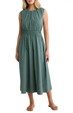 NZ BY NIC AND ZOE Dakota Sleeveless Poplin Maxi Dress - Palm