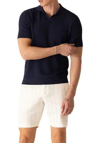 DEKE Modern Texture Knit Polo - Midnight