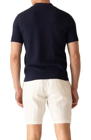 DEKE Modern Texture Knit Polo - Midnight