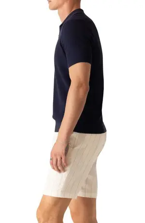 DEKE Modern Texture Knit Polo - Midnight