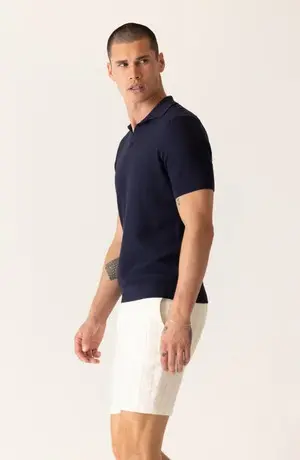 DEKE Modern Texture Knit Polo - Midnight