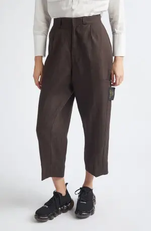 Undercover Crop Linen Straight Leg Pants
