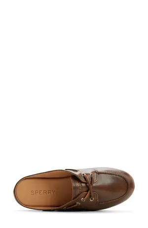 Sperry Slim Leather Boat Mule - Brown