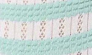 Oroblu Stripe Cotton Blend Quarter Socks - Sky