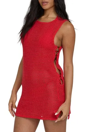 BILLABONG Rising Tides Open Stitch Cover-up Dress - Fiesta Red