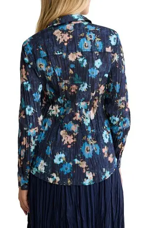 NZ BY NIC AND ZOE Floral Button-up Crinkle Shirt