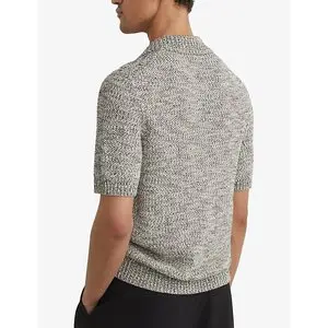 REISS Addis Cuban-collar Stretch-knit Shirt