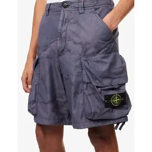 Stone Island Cotton-blend Ripstop Camo Cargo Shorts