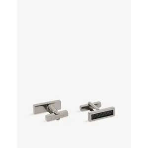 REISS Marlin Leather-insert Metal Cufflinks