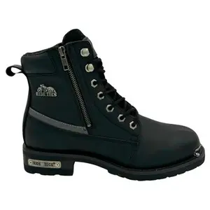 RIDETECS 6" Reflective Double Zipper Biker Boots