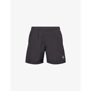Stone Island Compass-patch Nylon Swim Shorts - Black