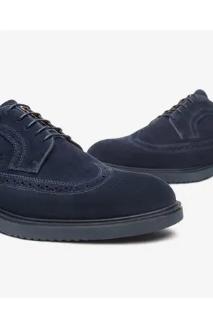 NEROGIARDINI Wingtip Derby - Navy