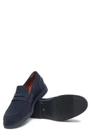 NEROGIARDINI Suede Penny Loafers - Navy