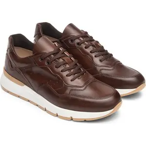 NEROGIARDINI Leather Low-top Sneaker - Chocolate