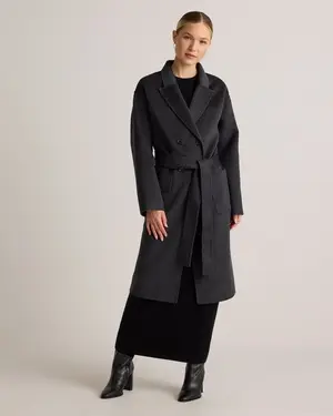 Quince 100% Mongolian Cashmere Double-faced Double-breasted Wrap Coat