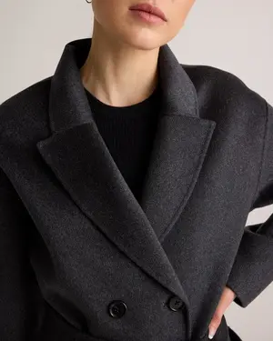Quince 100% Mongolian Cashmere Double-faced Double-breasted Wrap Coat