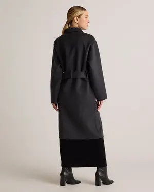 Quince 100% Mongolian Cashmere Double-faced Double-breasted Wrap Coat