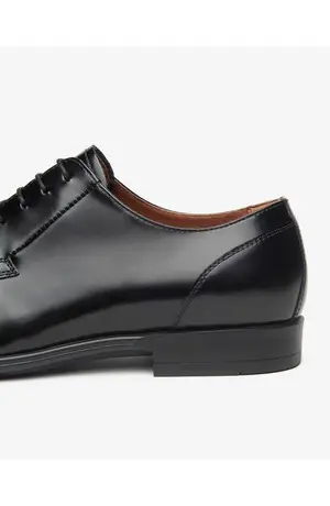 NEROGIARDINI Plain Toe Leather Derby - Black