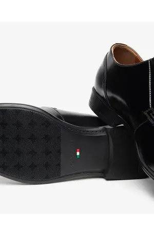 NEROGIARDINI Plain Toe Leather Derby - Black