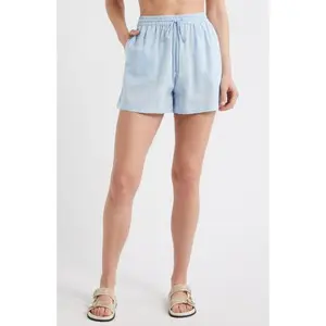 Nordstrom Linen Blend Drawstring Shorts - Blue Floaty