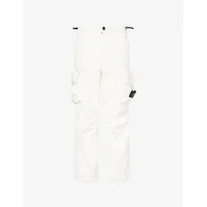 Stone Island Compass-badge Ripstop Cotton-blend Cargo Trousers - Ivory