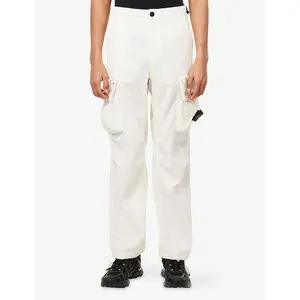 Stone Island Compass-badge Ripstop Cotton-blend Cargo Trousers - Ivory