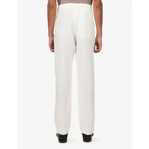 Emporio Armani Straight-leg Mid-rise Linen Trousers