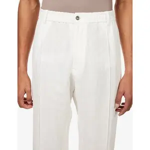 Emporio Armani Straight-leg Mid-rise Linen Trousers