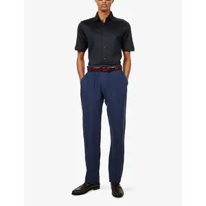 Emporio Armani Straight-leg Mid-rise Linen Trousers