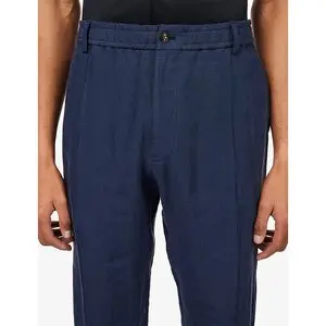 Emporio Armani Straight-leg Mid-rise Linen Trousers