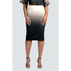 DAI MODA Ombré Pencil Skirt - Black