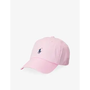 Polo Ralph Lauren Logo Embroidered Baseball Cap Carmel Pink /jewel Blue