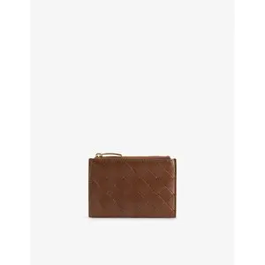 Bottega Veneta Intrecciato Zipped Leather Card Case - Blue
