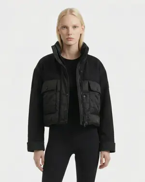 Rudsak Mixed Media Down Jacket - Black