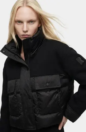 Rudsak Mixed Media Down Jacket - Black