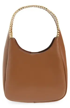 Stella McCartney Small Raffia Trim Hobo Bag - Tan