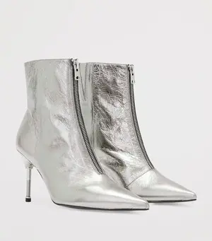 ALLSAINTS Metallic Natasha Ankle Boots - Grey