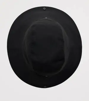 Burberry Cotton Gabardine Check Brim Hat - Black
