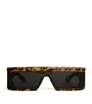 Alaïa Acetate Rectangular Sunglasses - Yellow