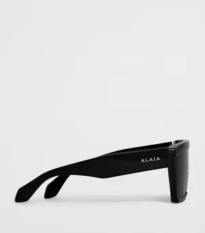 Alaïa Acetate Rectangle Mask 69 Sunglasses - Black