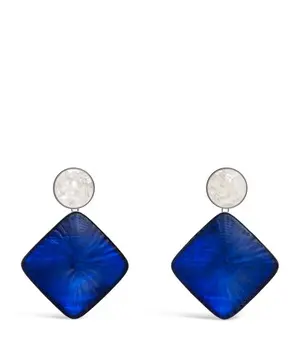 Alaïa Crystal And Plexiglass Pendant Earrings - White
