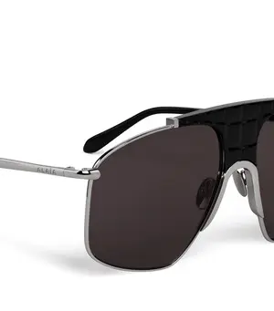 Alaïa Metal Aviator Mask Sunglasses - Gold
