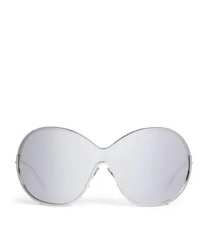 Alaïa Metal Butterfly Sunglasses - White