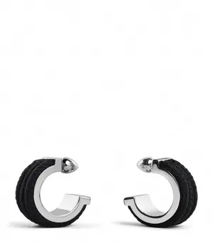 Alaïa Corded Hoop Earrings - Red