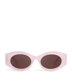 Alaïa Acetate Oval Sunglasses - Gold