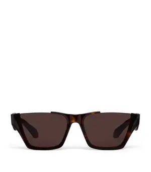 Alaïa Acetate Tortoiseshell Square Sunglasses - Gold